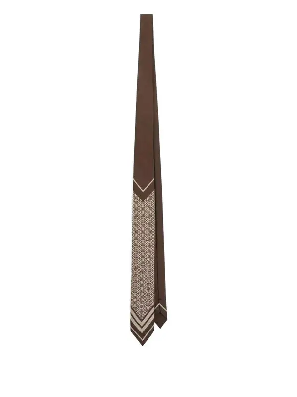 Dolce & Gabbana Geometric Pattern Neck Tie - Brown