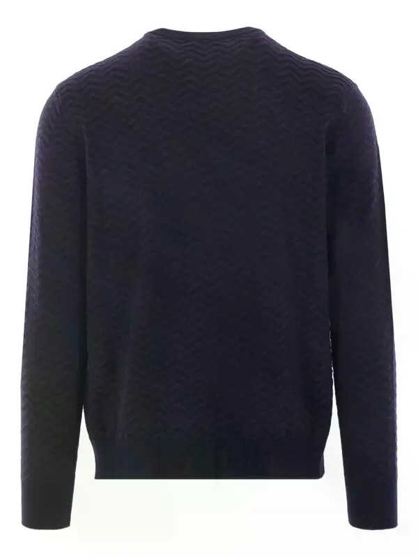 Giorgio Armani Chevron-pattern Wool Blend Sweater