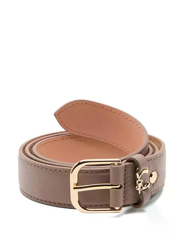COCCINELLE Metal Loop Leather Buckle Belt - Brown