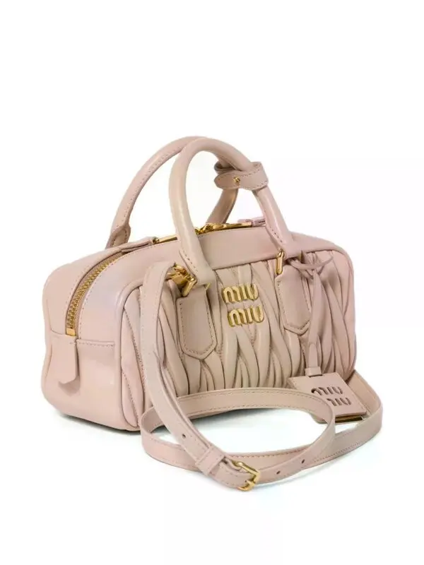 Miu Miu Arcadie Matelassé Leather Top Handle Bag - Pink