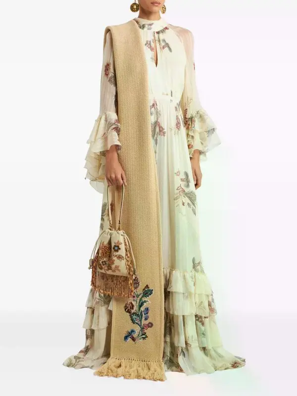 Etro Floral Ruffled Silk Dress