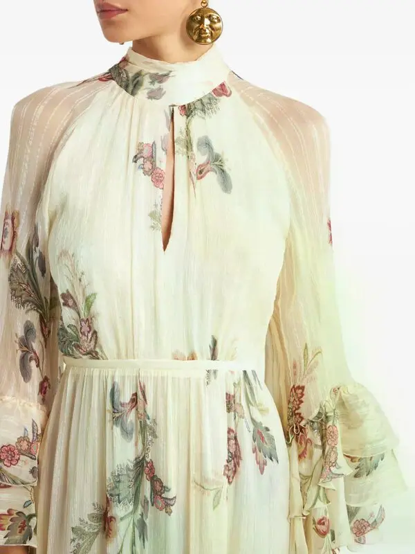 Etro Floral Ruffled Silk Dress