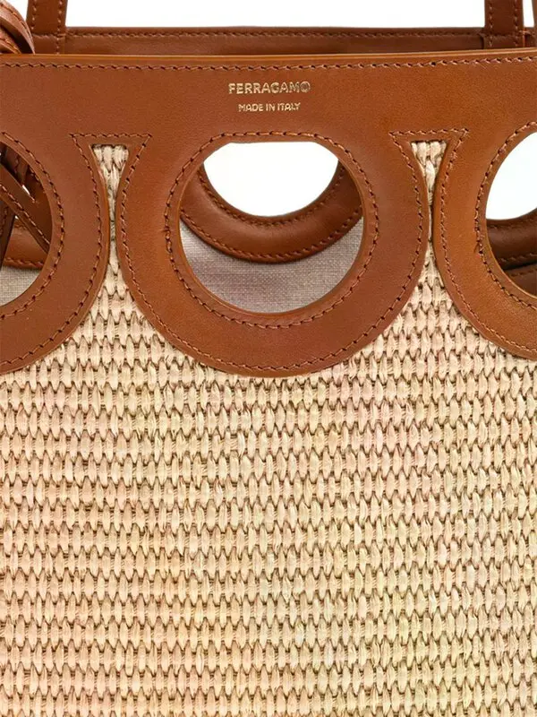 FERRAGAMO Open-top Cut-out Tote Bag - Brown