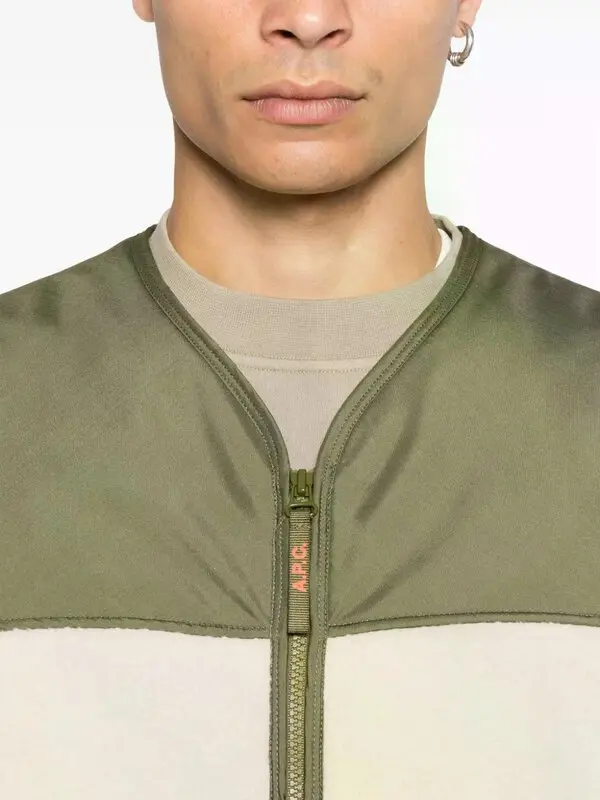A.p.c. Fleece-paneled Zip-up Vest