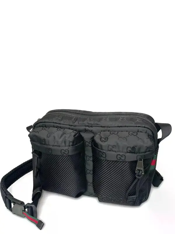 Gucci Gg Monogram Nexus Messenger Bag - Black