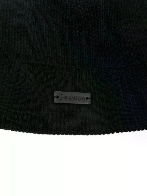 Saint Laurent Logo-appliqué Beanie