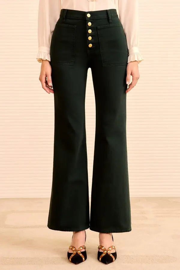 Ulla Johnson The Lou Jean Kick Flare Denim - Hunter