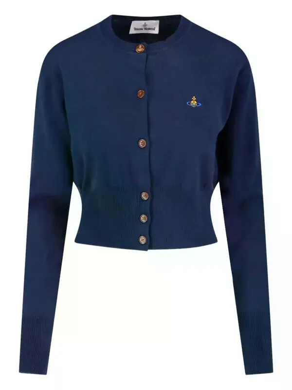VIVIENNE WESTWOOD Orb-embellished Buttoned Cardigan - Blue