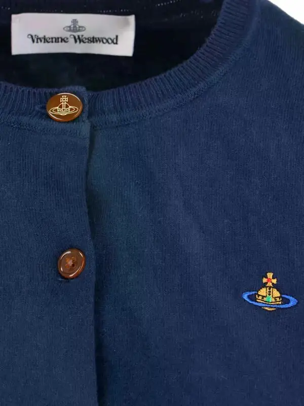 VIVIENNE WESTWOOD Orb-embellished Buttoned Cardigan - Blue