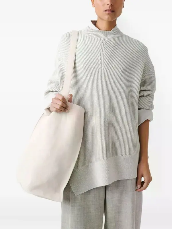 Studio Nicholson Verda Ribbed Asymmetric Hem Sweater