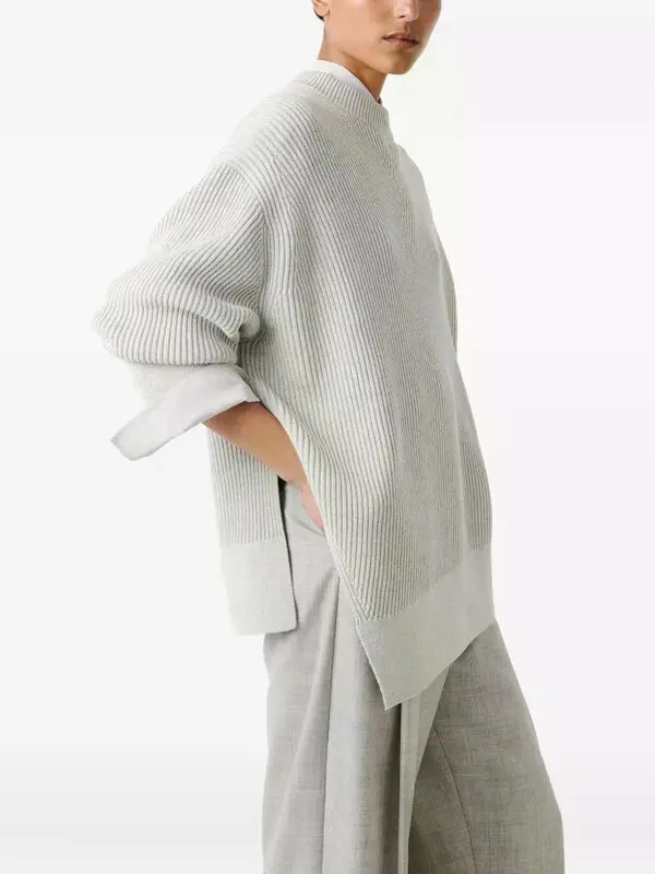 Studio Nicholson Verda Ribbed Asymmetric Hem Sweater