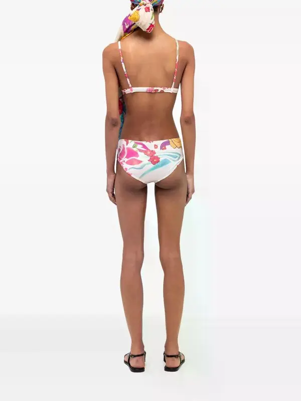 DONDE ESTEBAN Floral Print Triangle Bikini Top