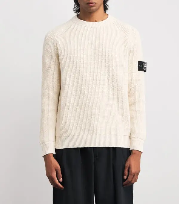 Stone Island Recycled Cotton Crew-neck Sweater - Ivory