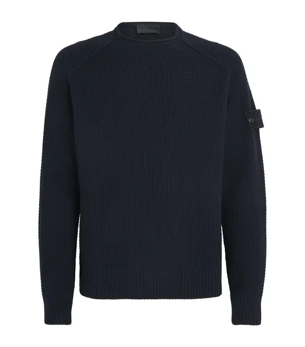 Stone Island Ghost Piece Virgin Wool Cable-knit Sweater