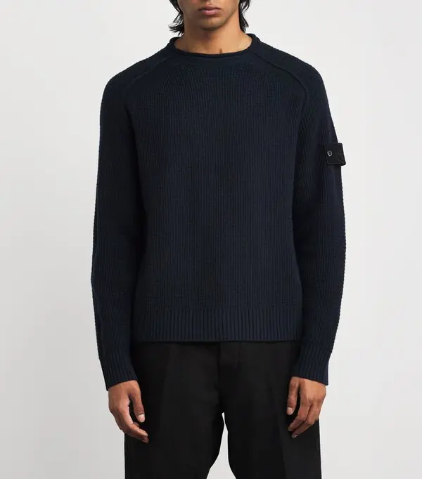 Stone Island Ghost Piece Virgin Wool Cable-knit Sweater