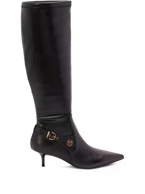 Pinko Buckle-detail Pointed-toe High Boots