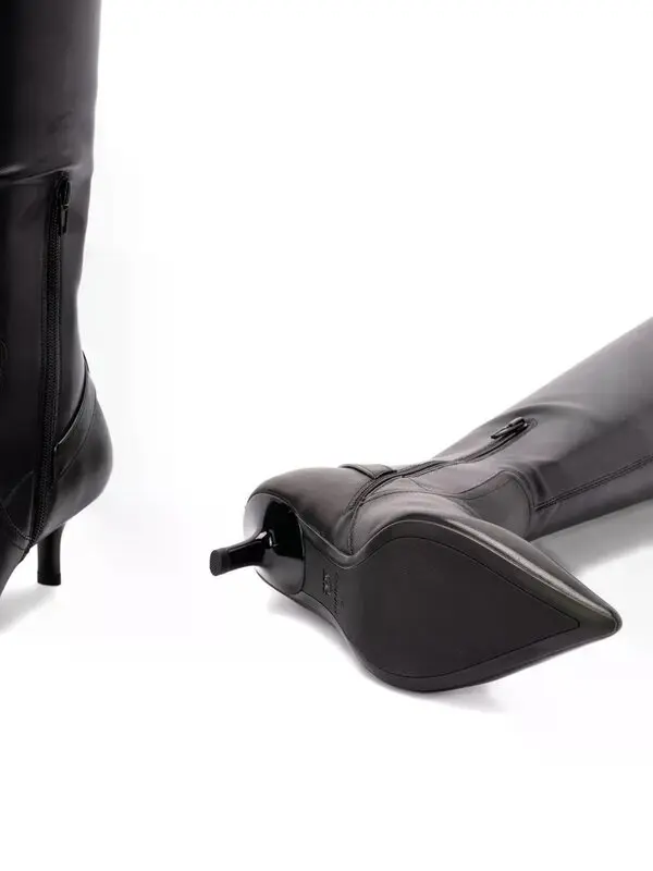 Pinko Buckle-detail Pointed-toe High Boots