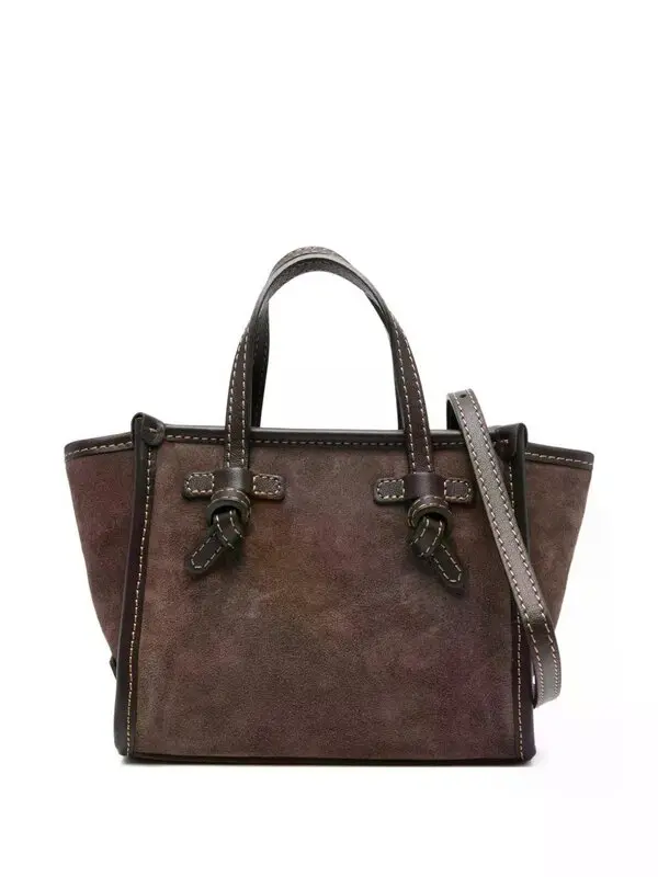 GIANNI CHIARINI Mini Miss Marcella Suede Knotted Bag