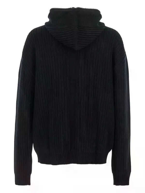 Rick Owens Ribbed Zip-front Hoodie - Black