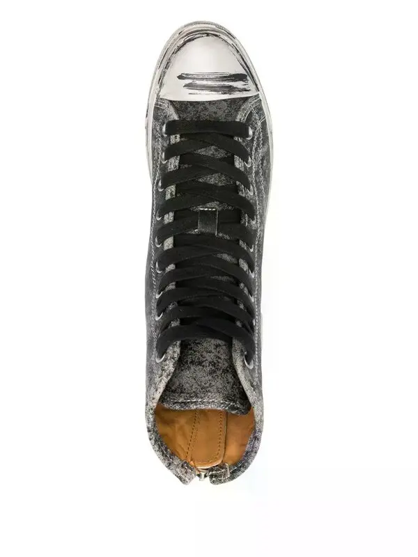 R13 Kurt Distressed Zip Sneakers
