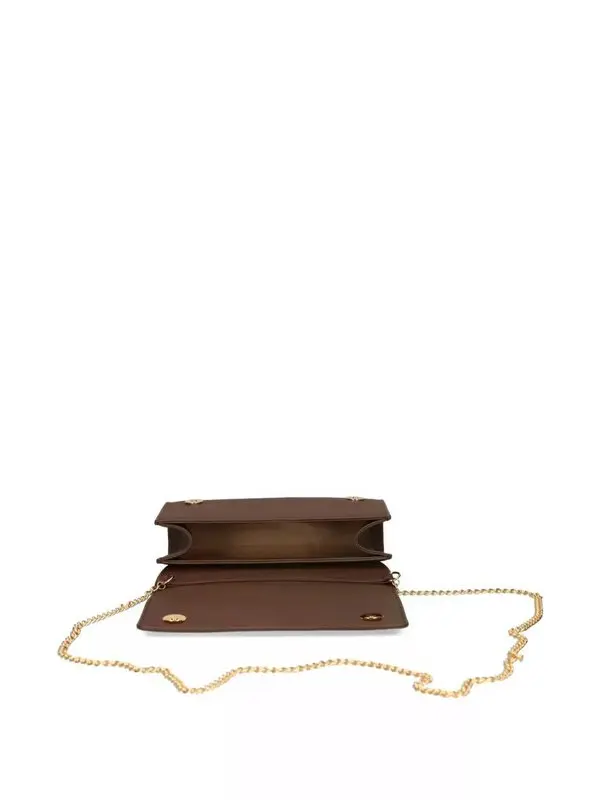 Moschino Logo Plaque Crossbody Bag - Brown
