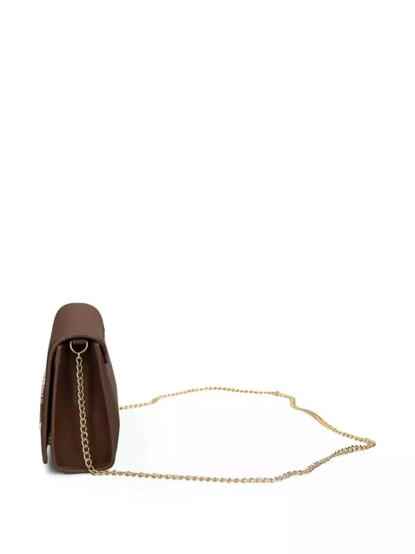 Moschino Logo Plaque Crossbody Bag - Brown