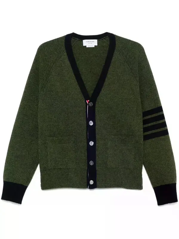 Thom Browne 4-bar V-neck Wool Cardigan