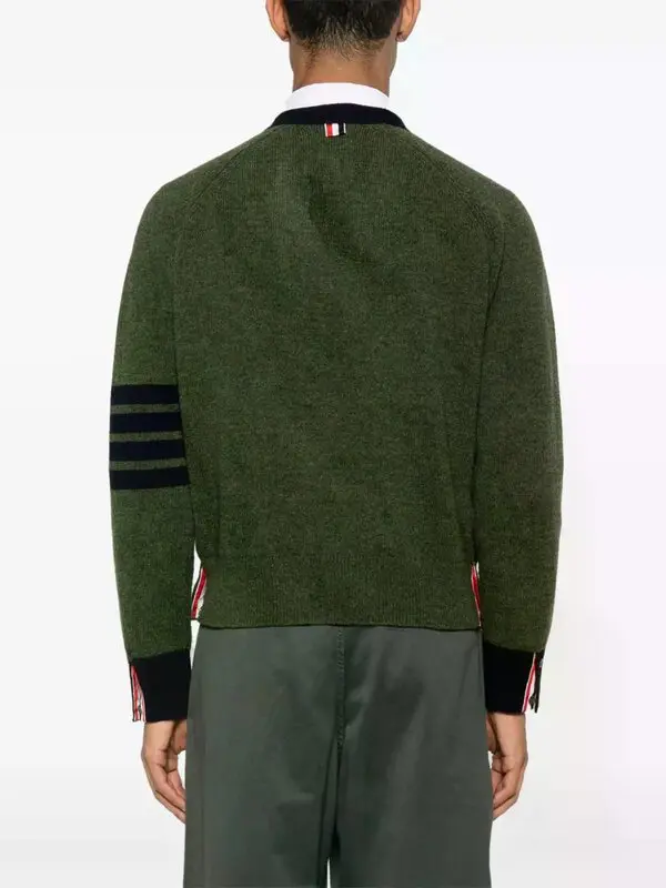 Thom Browne 4-bar V-neck Wool Cardigan
