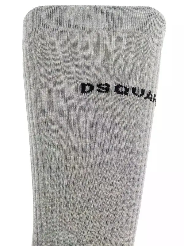 Dsquared2 Logo-embroidered Ribbed Socks
