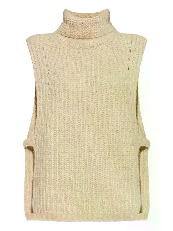 Isabel Marant Étoile Ribbed Knit Turtleneck Vest - Neutrals