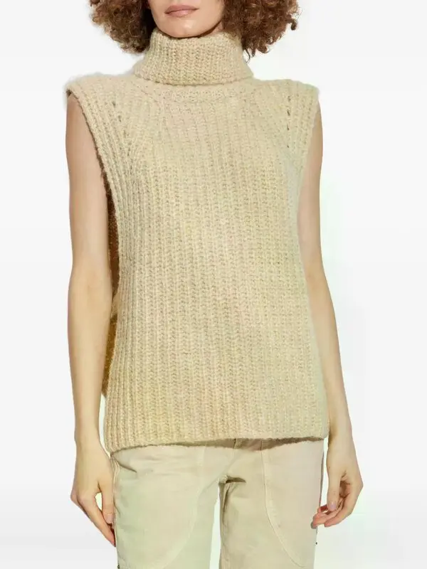 Isabel Marant Étoile Ribbed Knit Turtleneck Vest - Neutrals