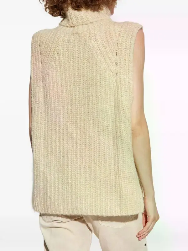 Isabel Marant Étoile Ribbed Knit Turtleneck Vest - Neutrals