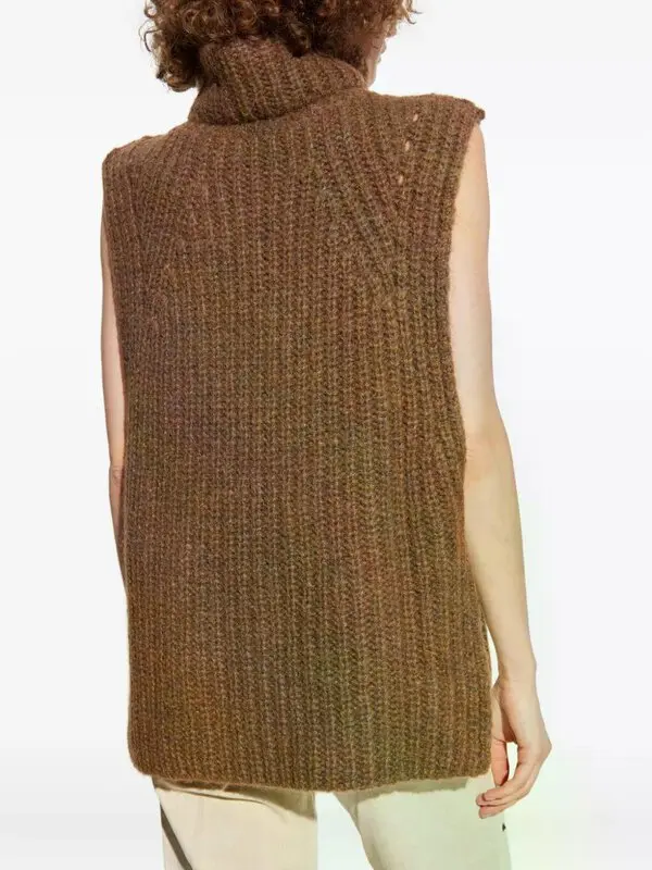 Isabel Marant Étoile Ribbed Turtleneck Sleeveless Vest - Brown