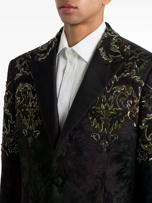 Etro Floral-embroidered Single-breasted Blazer