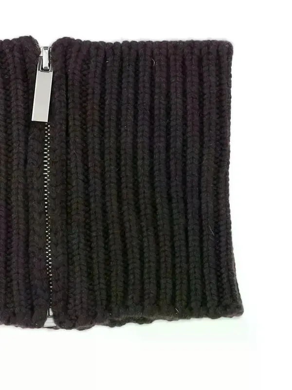 SA SU PHI Ribbed Zip-fastening Neck-warmer Scarf - Brown