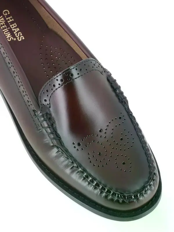 G.H.BASS Leather Perforated Loafers