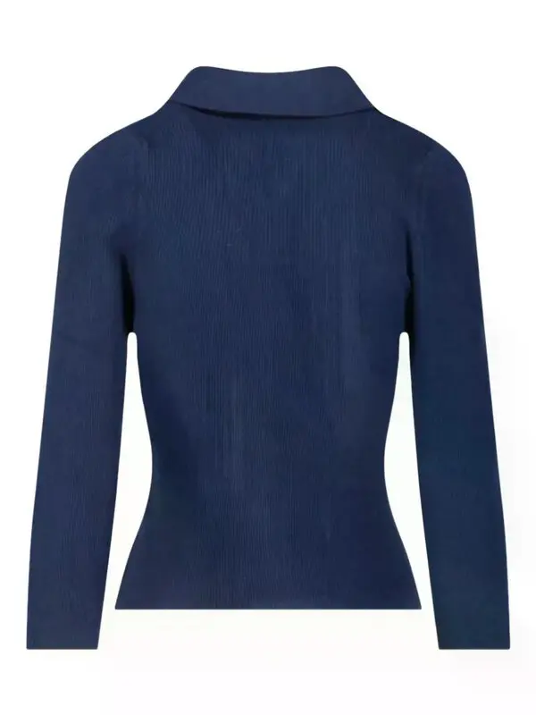 Vivienne Westwood Orb-Embellished Ribbed Sweater - Blue - 30% Off