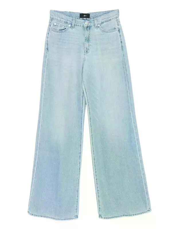 7 For All Mankind Buttoned Straight-leg Jeans