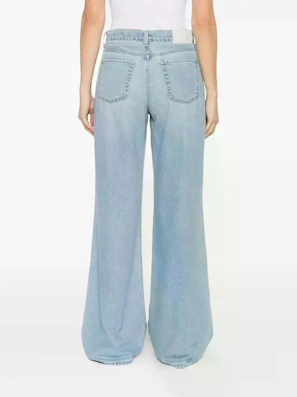 7 For All Mankind Buttoned Straight-leg Jeans