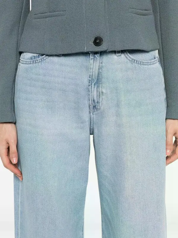 7 For All Mankind Buttoned Straight-leg Jeans