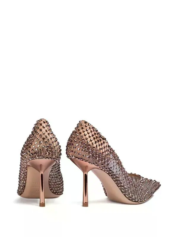 LE SILLA 90mm Gilda Crystal-embellished Mesh Pumps - Pink