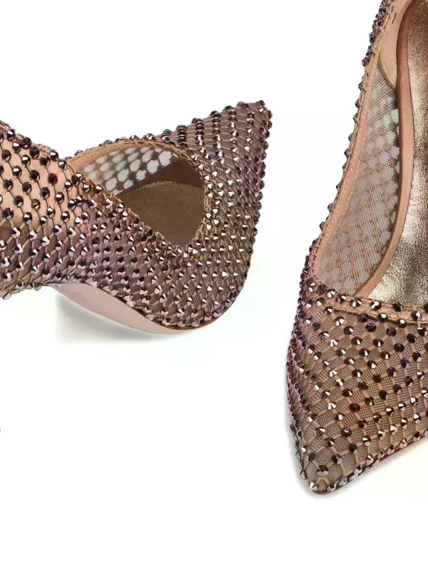 LE SILLA 90mm Gilda Crystal-embellished Mesh Pumps - Pink