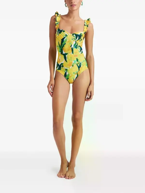 La DoubleJ Floral One Piece Swimsuit - Yellow