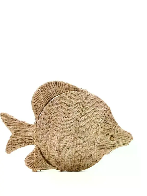 Poolside Fish-shaped Woven Clutch