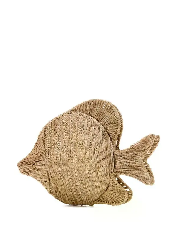 Poolside Fish-shaped Woven Clutch