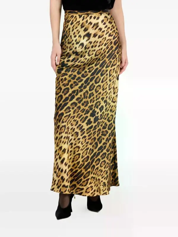 Roberto Cavalli Printed Silk Skirt