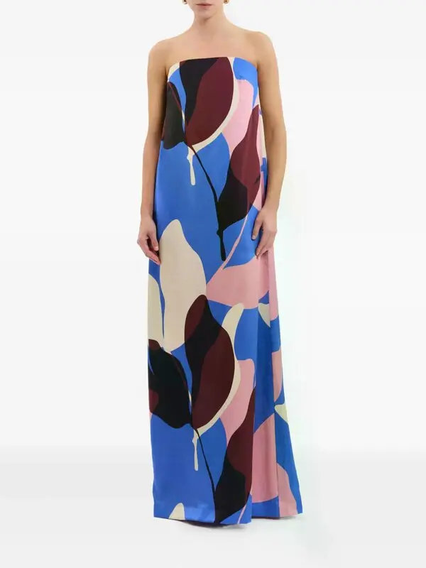 Rebecca Vallance Mika Abstract-print Strapless Maxi Dress