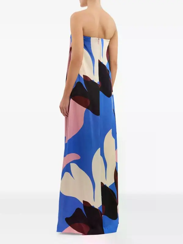 Rebecca Vallance Mika Abstract-print Strapless Maxi Dress