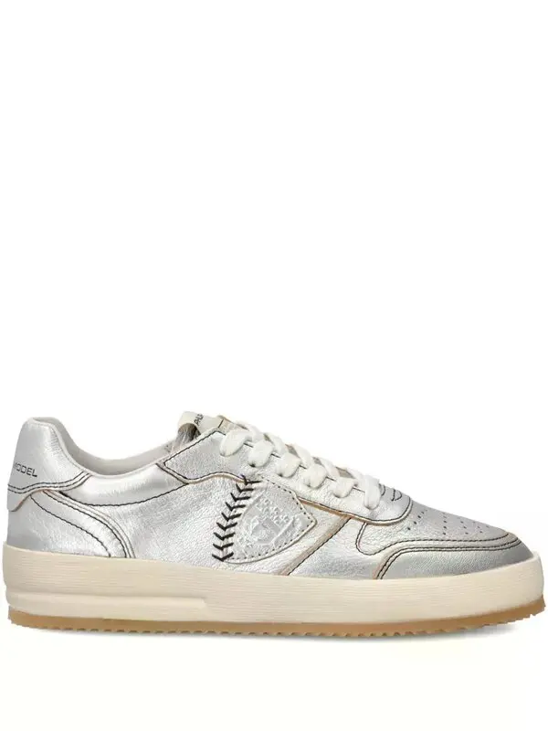 Philippe Model Leather Baseball-stitch Sneakers - Grey