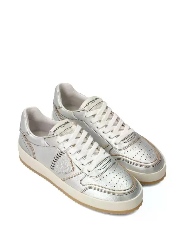 Philippe Model Leather Baseball-stitch Sneakers - Grey